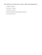 Introduction To High Level Programming Using C Computers Course Hero