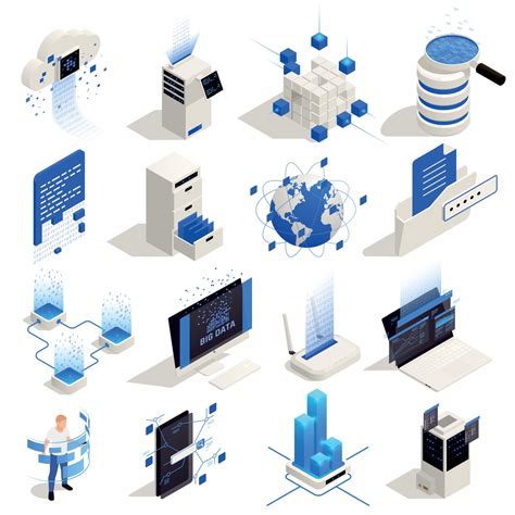 Big Data Isometric Icons Vector Illustration 3030784 Vector Art At Vecteezy