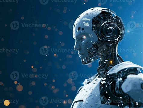 Ai Generated Android Artificial Intelligence Robot In Big Data Facility