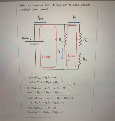 Solved Which Are The Correct Loop Rule Equations For Loops 1 Chegg Com