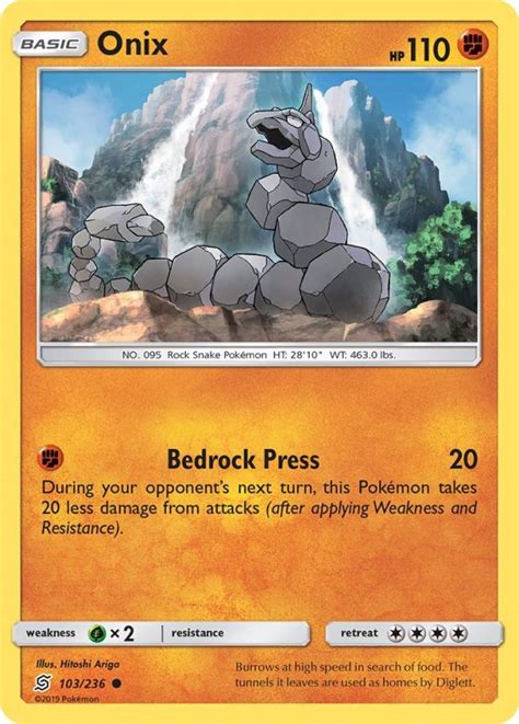 Onix 103 236 Wert Bild And Seltenheit Pokemonkarte De