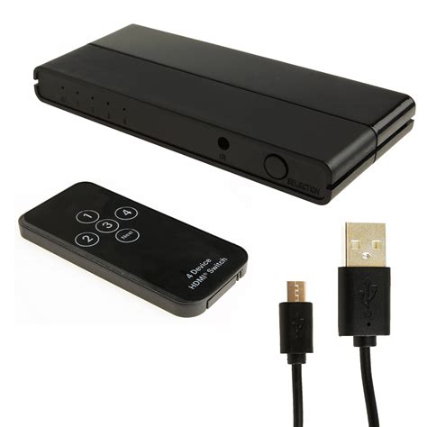 Onn 4 Device Hdmi Switch With Remote Control Supports 1080p To 4k Hdr