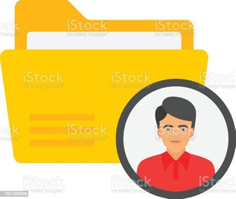 직원 데이터 파일 벡터 색상 아이콘 디자인 직원 프로필 폴더 개념 흰색 배경에 Hrm 기호 아바타 폴더 스톡 일러스트 인터넷에