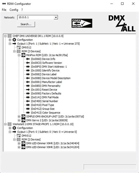 DMX ALL GmbH DMX RDM LED Technik RDM Configurator