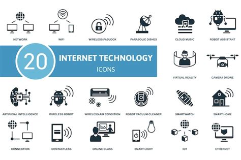 Premium Vector Internet Technology Icon Set Contains Editable Icons
