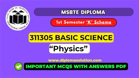msbte 311305 basic science physics imp mcqs with answers pdf msbte k