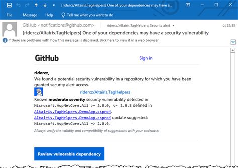 GitHub Security Alerts nyní i pro NET aplikace ALTAIR blog