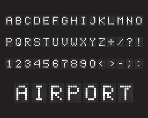 Led Digital Font Letters And Numbers 24760513 Vector Art At Vecteezy