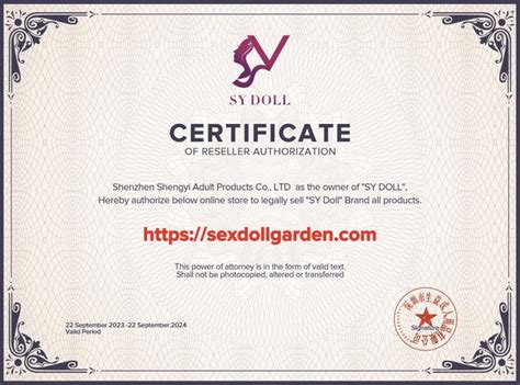 Verified Reseller Certificates Sex Doll Garden
