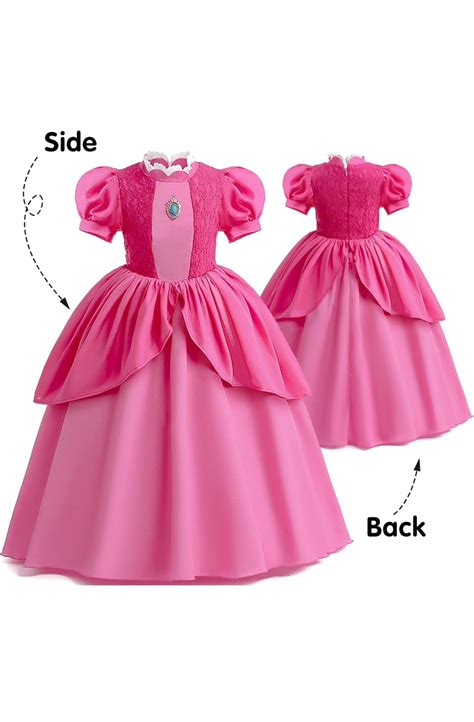 Princess Peach Costume Girls Princess Peach Dress Wit Gem