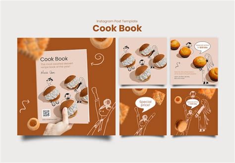 Premium Psd Cookbook Recipes Instagram Posts