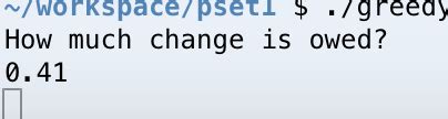 C CS50 PSet 1 Greedy Stack Overflow
