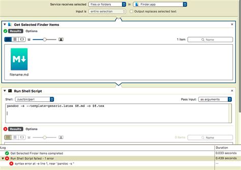 Create An Automator Service Calling A Bash Script And Passing Arguments Ask Different