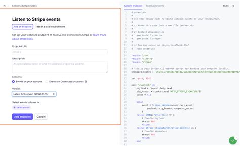 stipe webhooks live mode