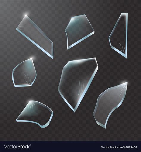 Broken Glass Pieces Shattered Royalty Free Vector Image