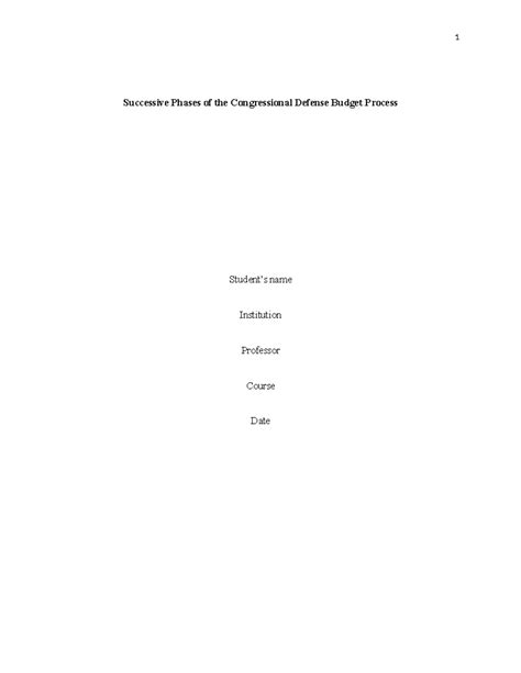 Budget Process Finance Successive Phases Of The Congressional