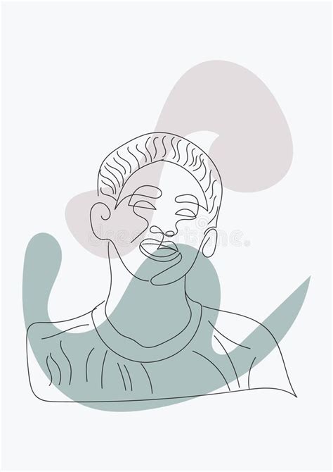 Continuous Line Drawing Of Faces Fashion Minimalist Concept Vector Illustration Modern Stock