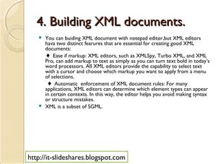 Lecture Getting To Know XML PPT