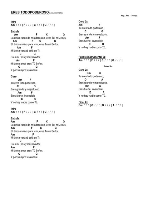 Eres Todopoderoso Key Of Am Pdf