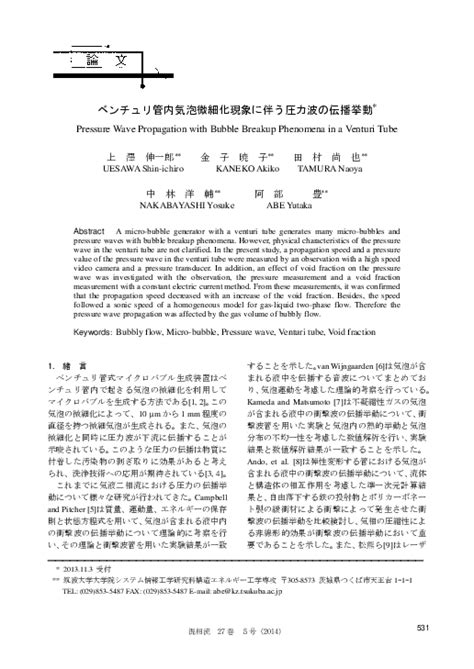 Pdf Pressure Wave Propagation With Bubble Breakup Phenomena In A