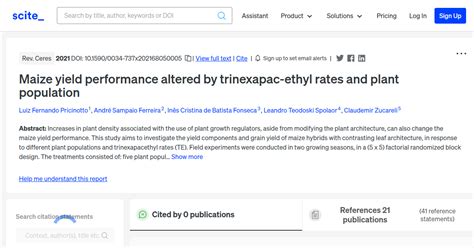 Maize Yield Performance Altered By Trinexapac Ethyl Rates And Plant