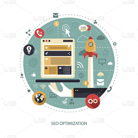 平面设计商业插图与seo Optim