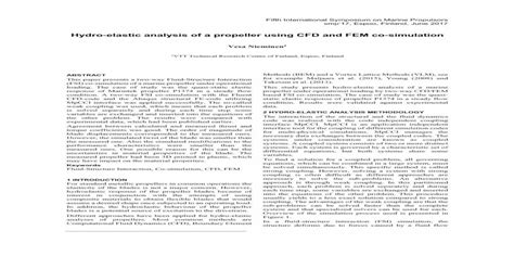 hydroelasticity analysis of propeller using cfd and fem co [pdf document]