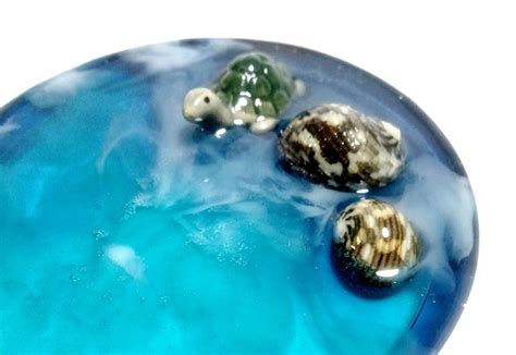 Animal Resin Turtle Epoxy Resin Art Marine Turtle Seashell Resin