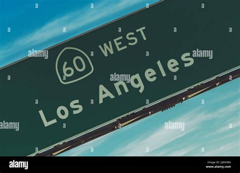 Los Angeles Highway Sixty West Roadway Sign California United States