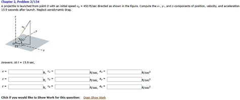 solved chapter 2 problem 2 134 a projectile is launched from point o