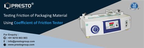 Friction Of Packaging Material Using Coefficient Of Friction Tester