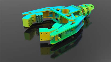 3d Rendering Gripper Design Review Analysis Stock Illustration Illustration Of Finger White