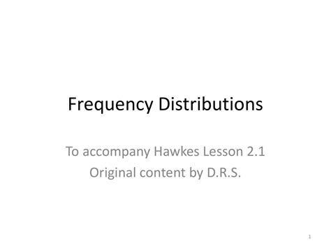2 1 Frequency Distributions
