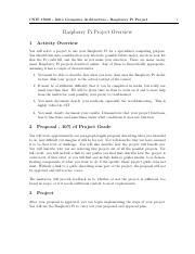 RaspberryPi Project Overview Pdf CNIT Intro Computer Architecture Raspberry Pi