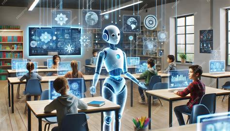 Premium Photo Ai Robot Teachers In Future Classrooms A Glimpse Into