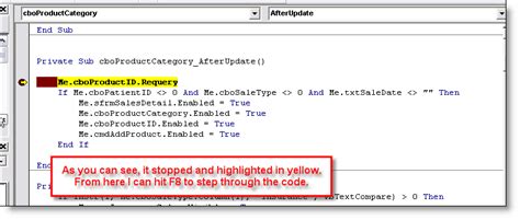 How To Set A Breakpoint In The Code Window Btab Development