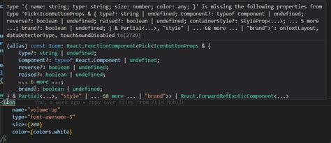 False Type Errors With Icon Component Issue React Native Elements React Native