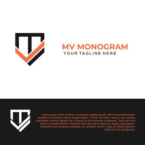 Mv 모노그램 로고 프리미엄 벡터