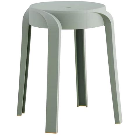 Green Round Stackable Nesting Plastic Outdoor Bar Stool Flexible Seating Decorative Stools