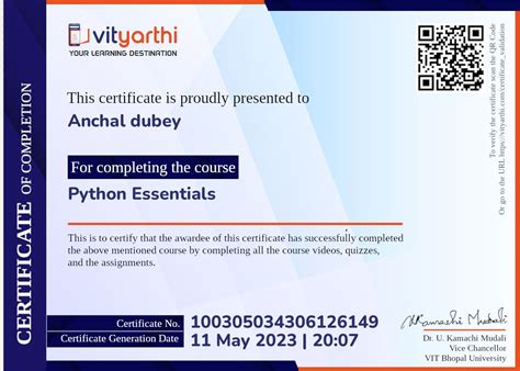 Anchal Dubey On Linkedin Python Pythondeveloper Codingenthusiast Vitbhopal Thankful