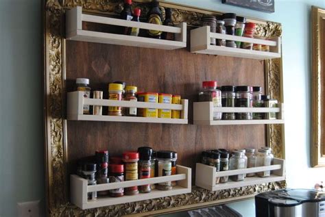 Ikea Hack Turn Spice Racks And A Large Frame Into Hanging Storage Small Kitchen Storage Diy