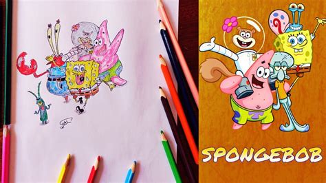 سبونج بوب رسم وتلوين Spongebob Drawing And Coloring Youtube