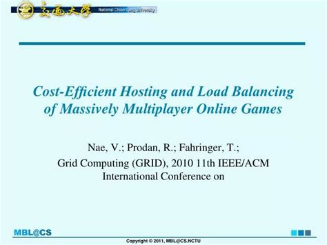 ppt cost efﬁcient hosting and load balancing of massively multiplayer