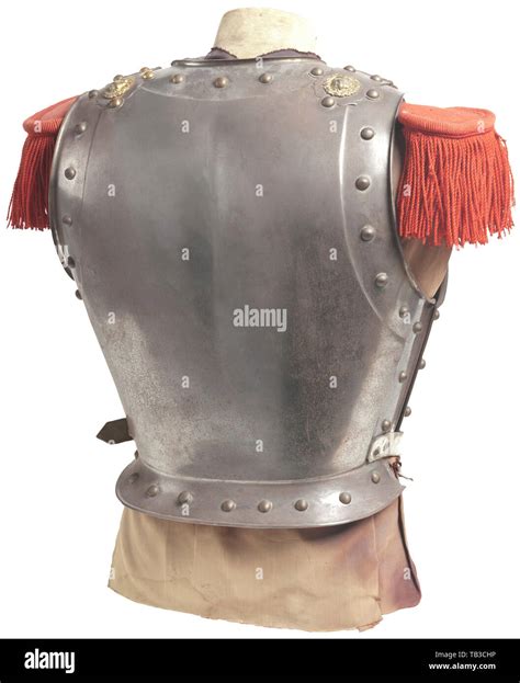 A French Napoleonic Cuirass Metal Body With Brass Hobnails Silver