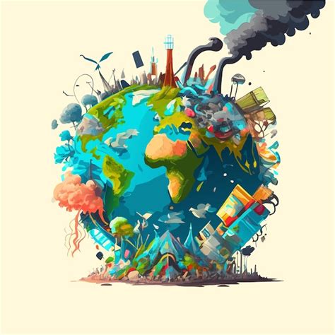 Conveying Environmental Issues Through Art Premium Ai Generated Vector