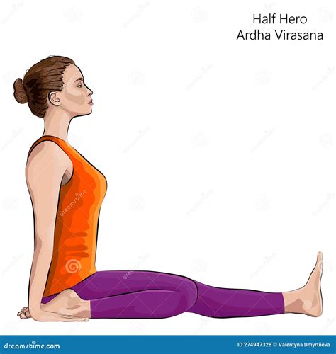 Ardha Virasana Mandala Background Cartoon Vector