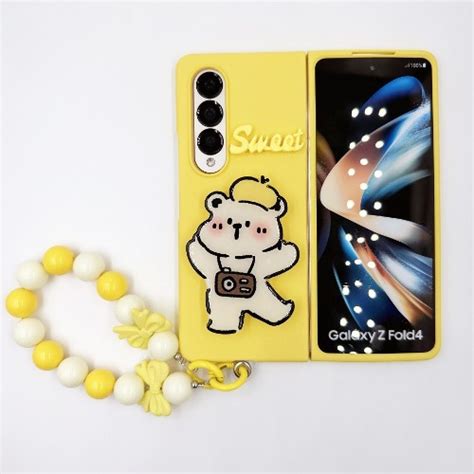 그립톡 스트랩 세트 노랑 스위트 포토 베어 스마트톡 케이스 갤럭시 제트폴드 5 4 3 에이블리