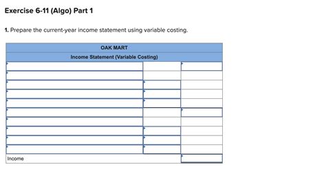 solved exercise 6 11 algo absorption costing and variable