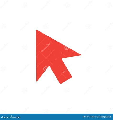 Mouse Cursor Red Icon On White Background Red Flat Style Vector Illustration Stock Vector