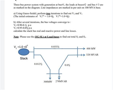 solved three bus power system with generation at bus 1 the